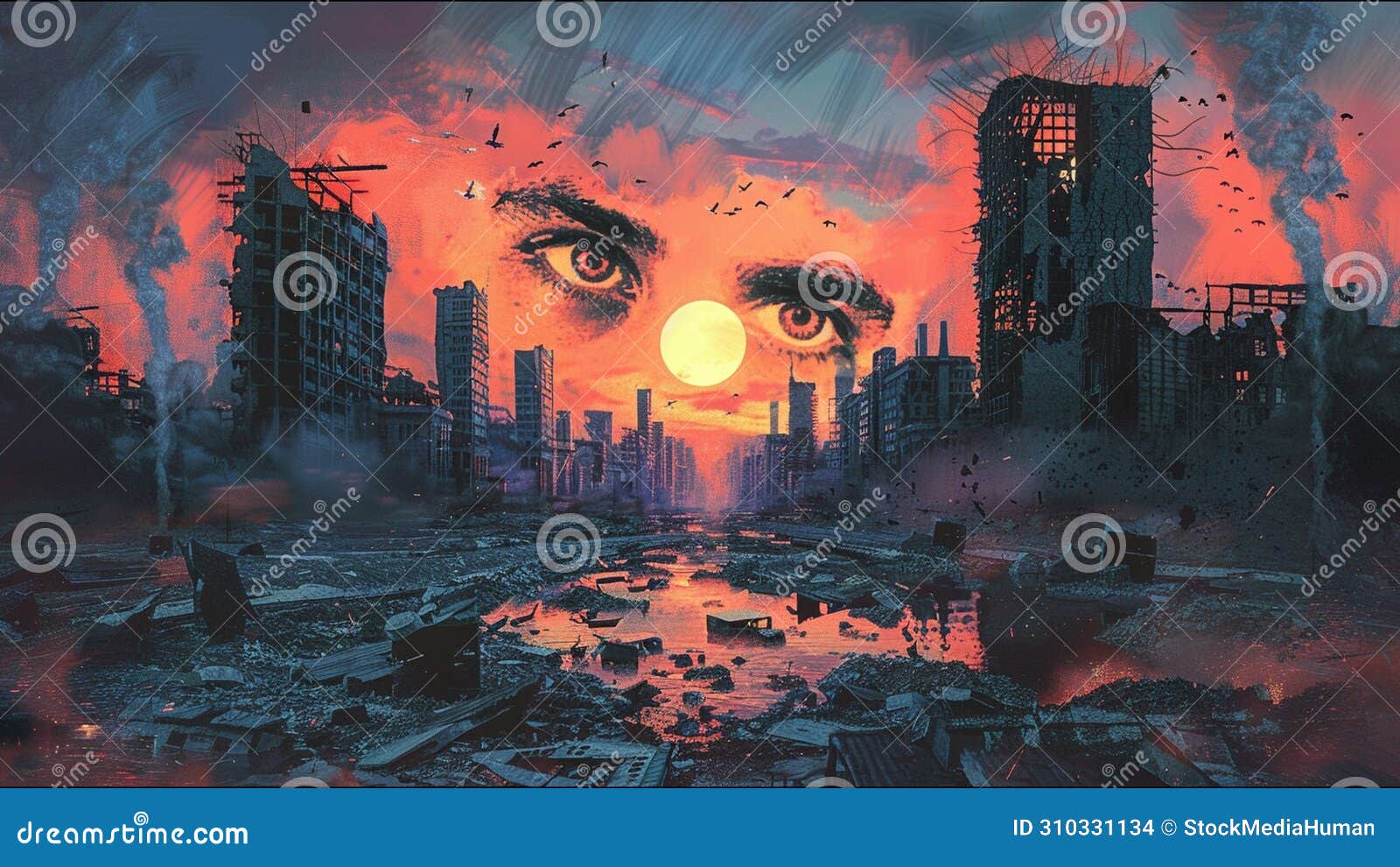 Post Modern Apocalypse Hellscape Brave New World 1984 Totalitarianism ...