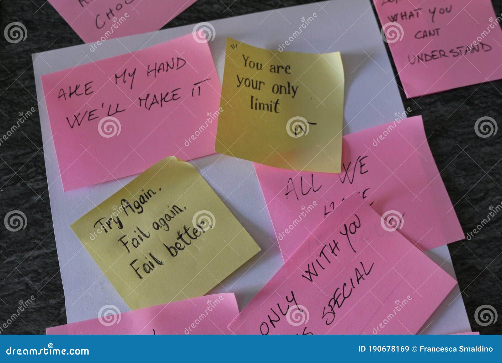 Post-it with Motivational Phrases Stock Image - Image of ncolored ...