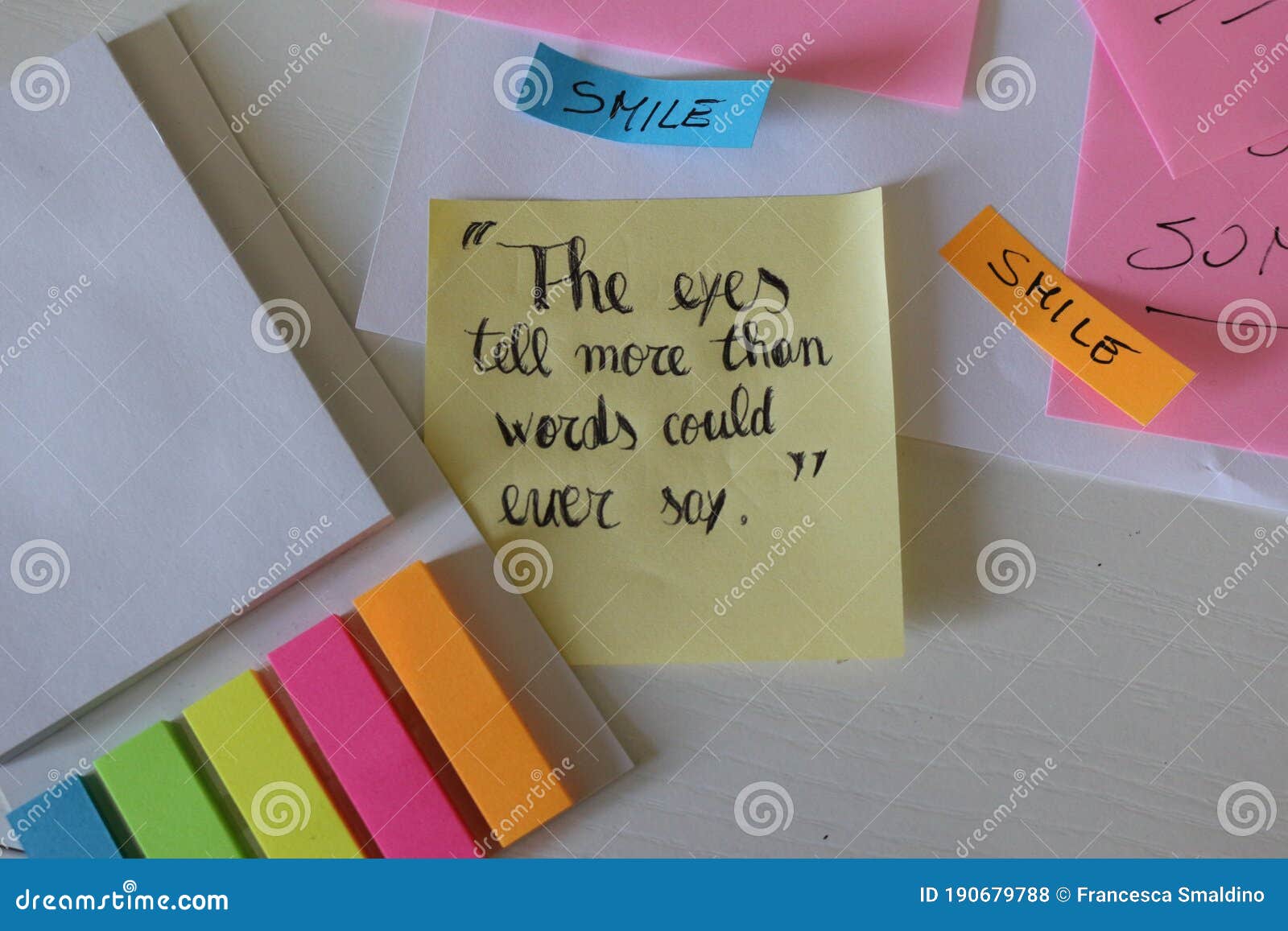 Post-it with Motivational Phrases Stock Photo - Image of message ...