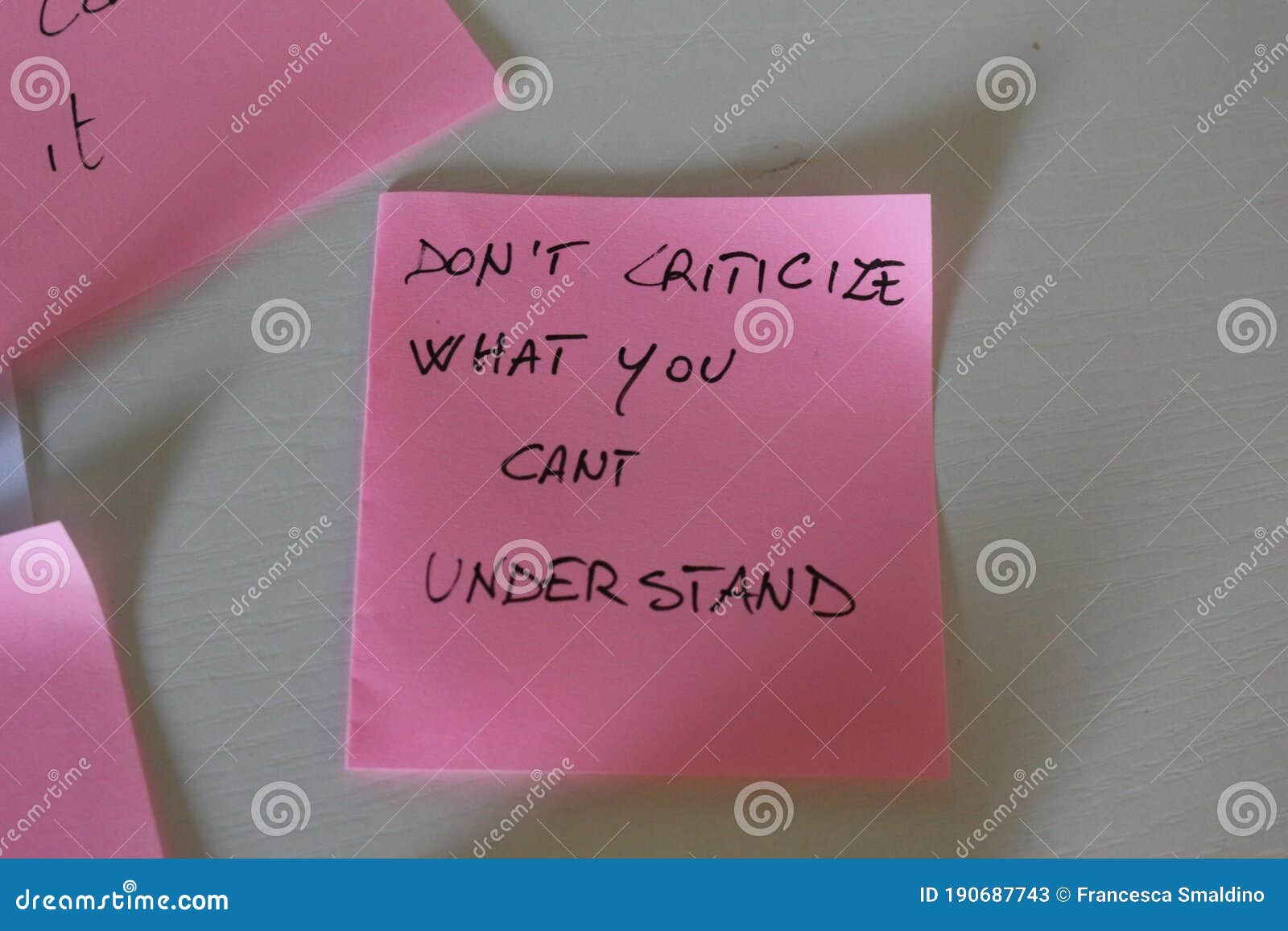 Post-it with Motivational Phrases Stock Image - Image of white, sticky ...