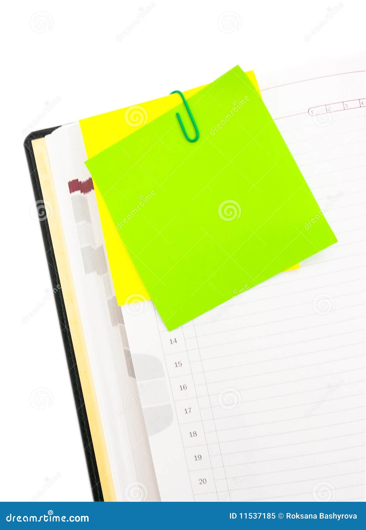 Post-it on the note book stock image. Image of organizer - 11537185