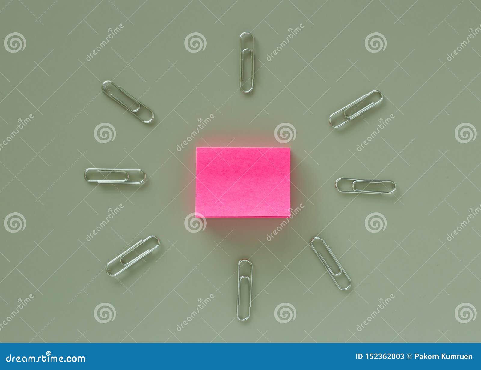 Post it Note and Clips Top View Desk Stock Image - Image of office ...