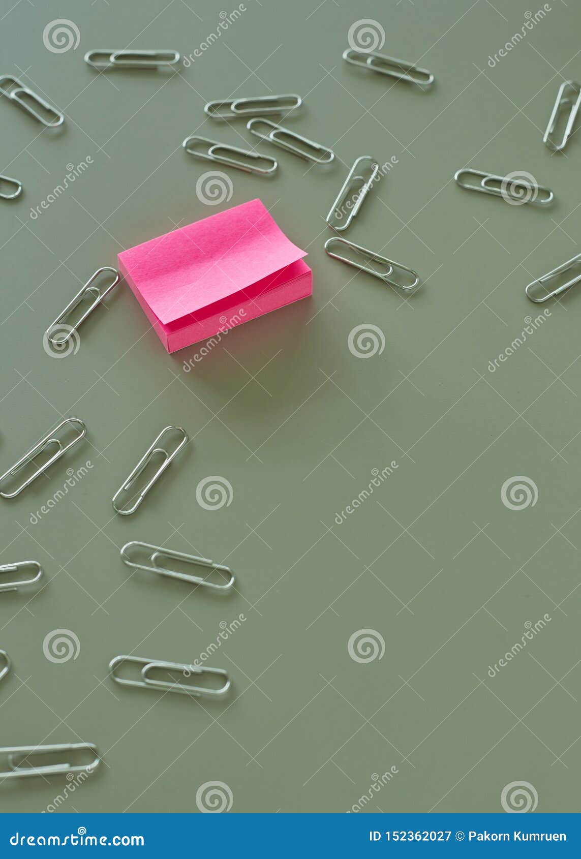 Post it Note and Clips Top View Desk Stock Image - Image of flat ...