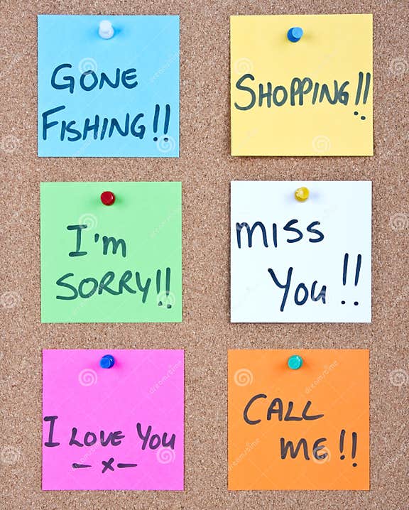 Post it Note Collage with Messages Stock Image - Image of label, board ...