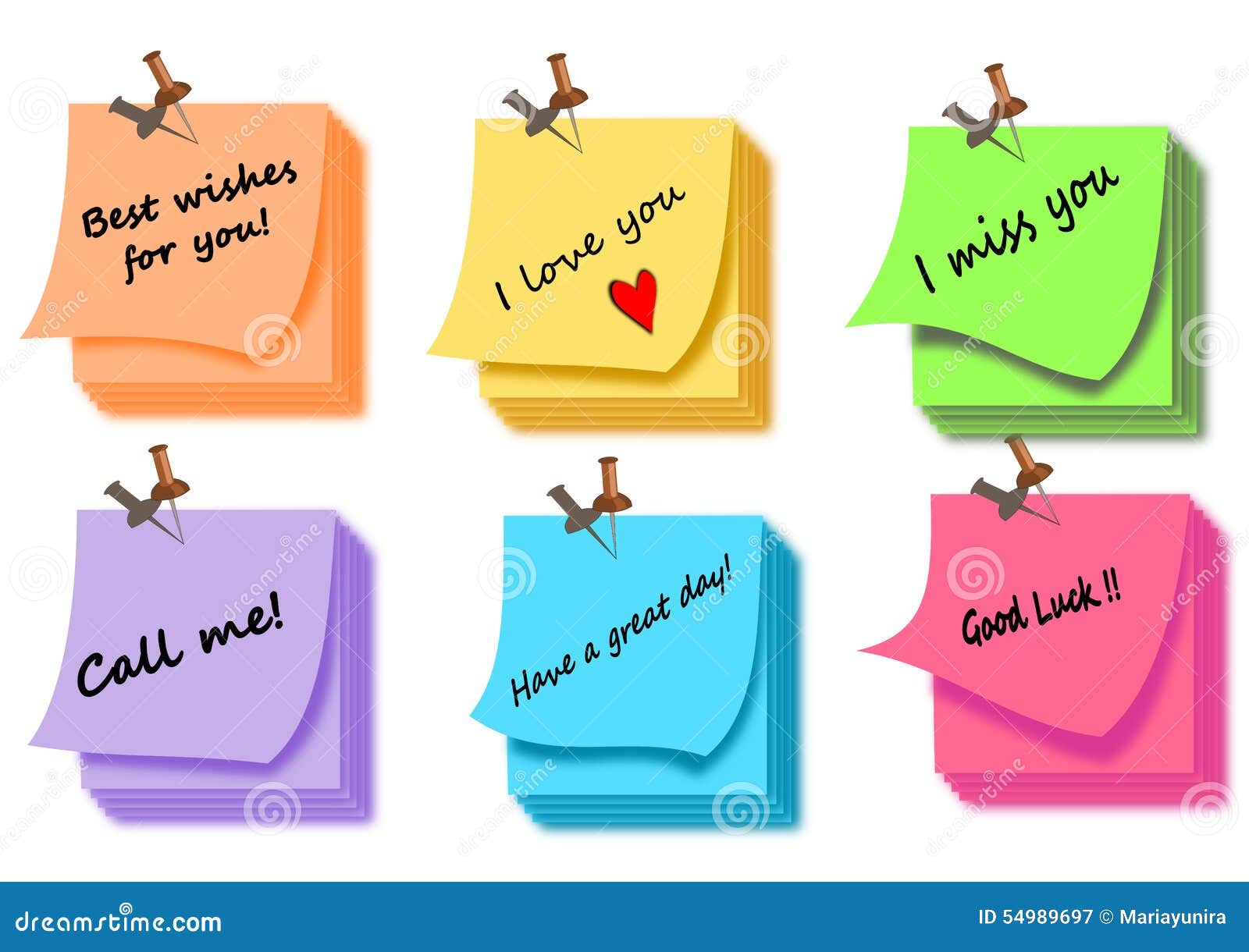Post it note color set stock illustration. Illustration of remind ...