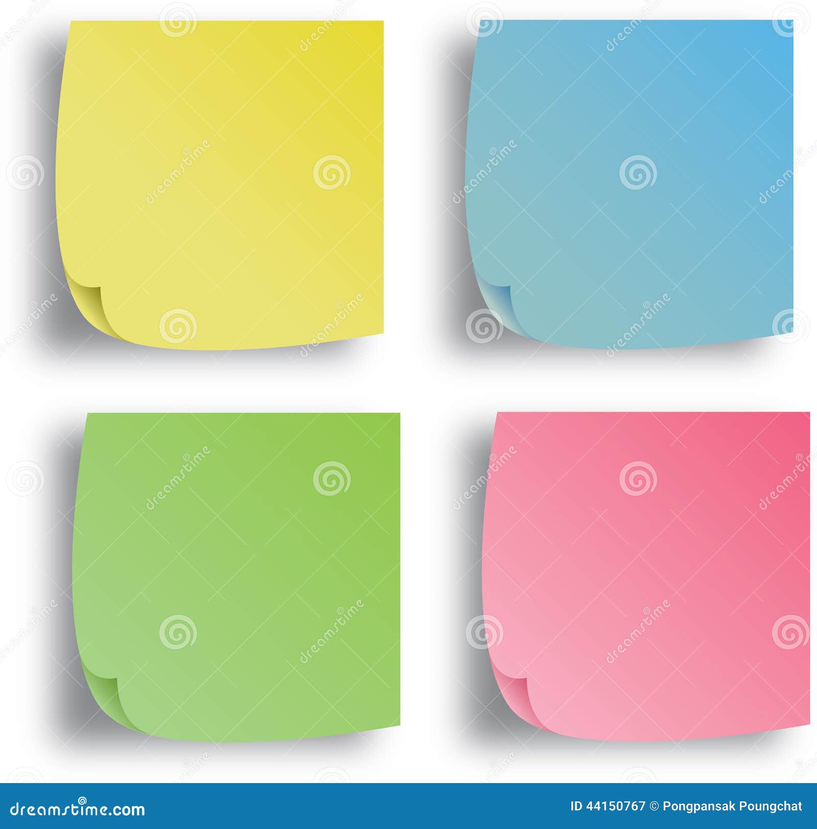 Post-it note colourful stock illustration. Illustration of business ...