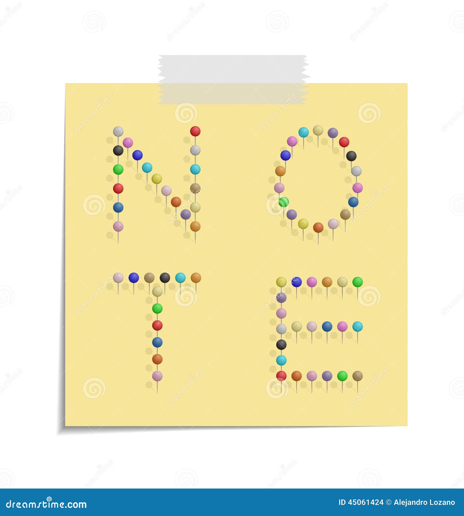 Post note stock vector. Illustration of label, message - 45061424