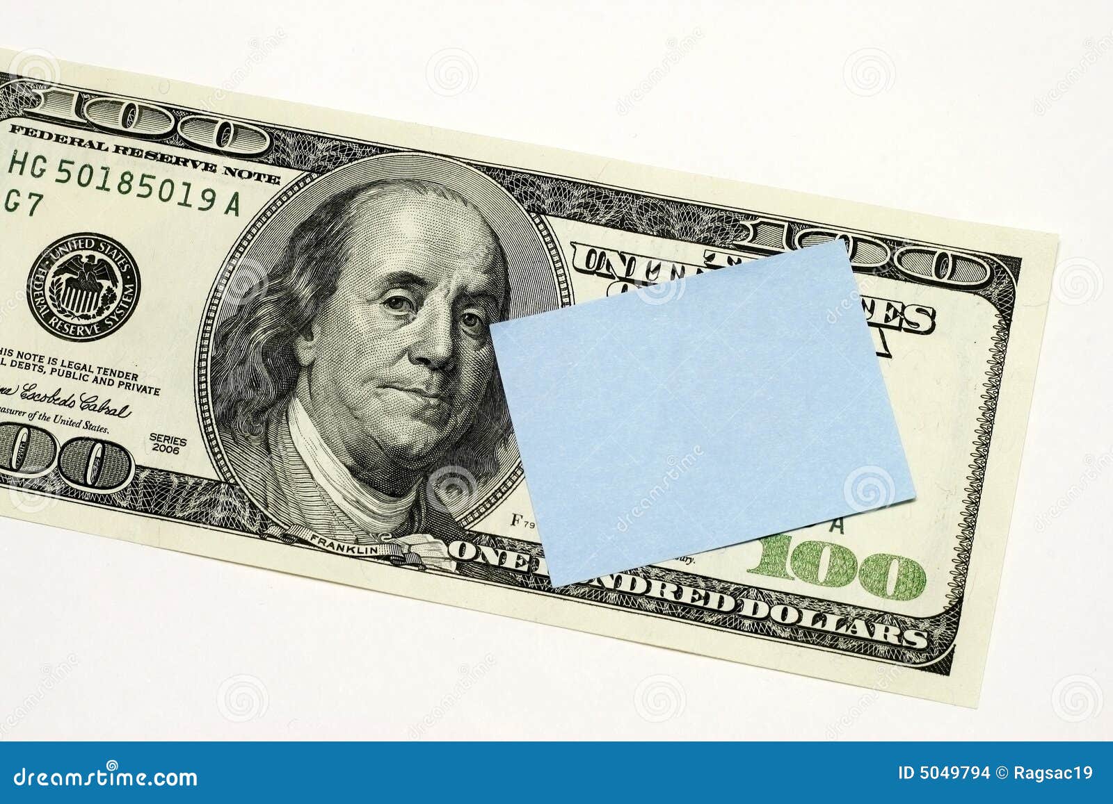 Post it note on Dollar stock photo. Image of office, yellow - 5049794