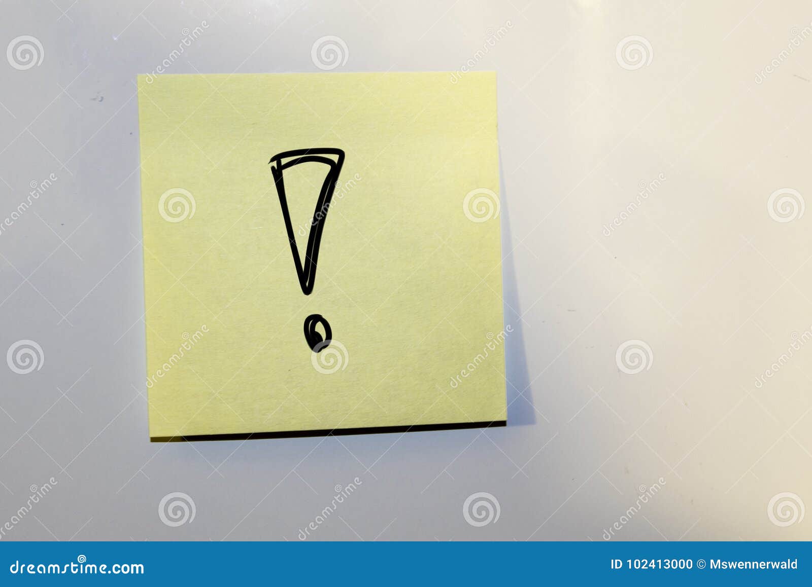 Post-it Note with an Exclamation Mark Drawn Stock Photo - Image of mark ...