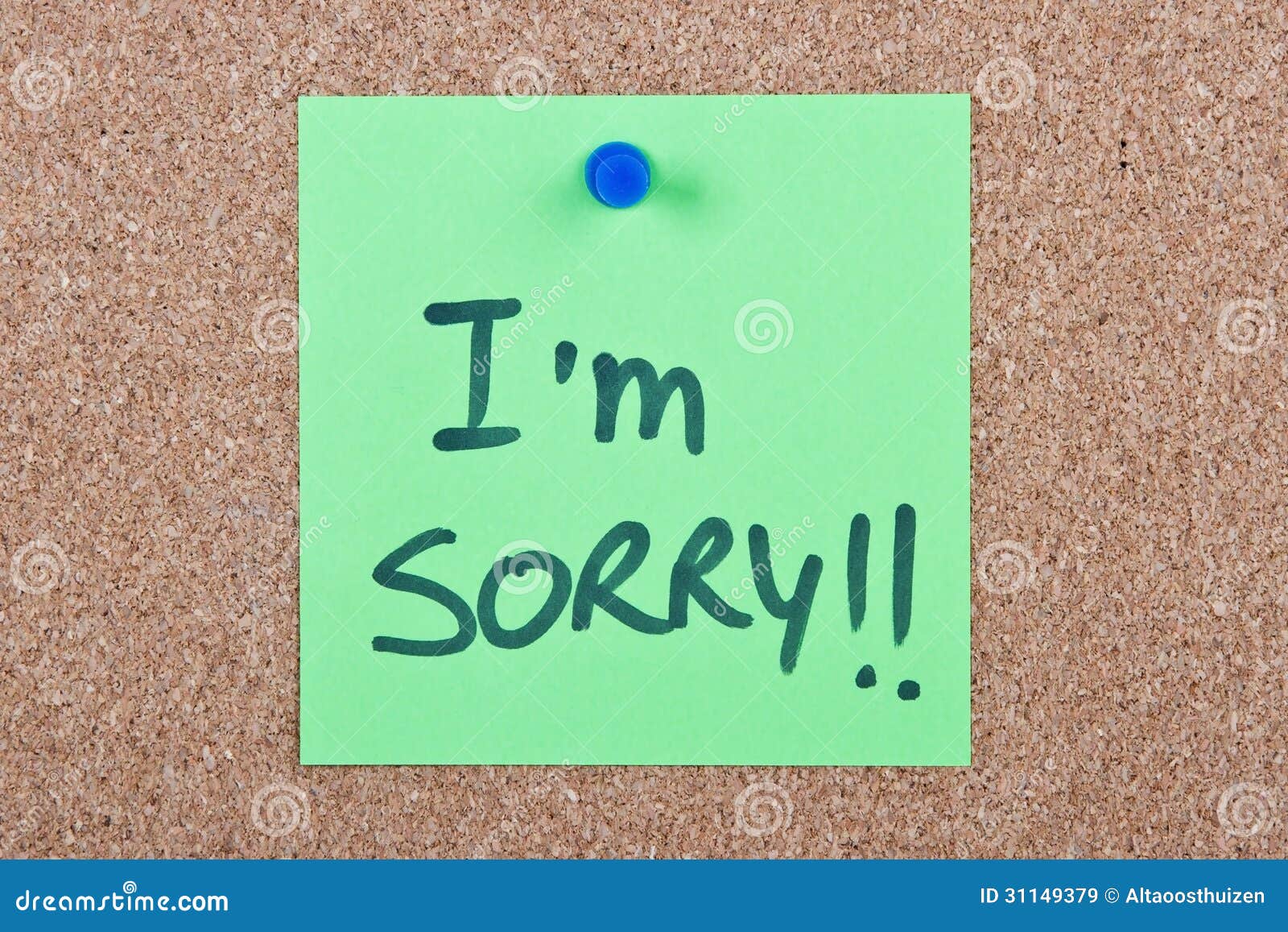 Post it Note with I M Sorry Stock Image - Image of notice, bulletin ...