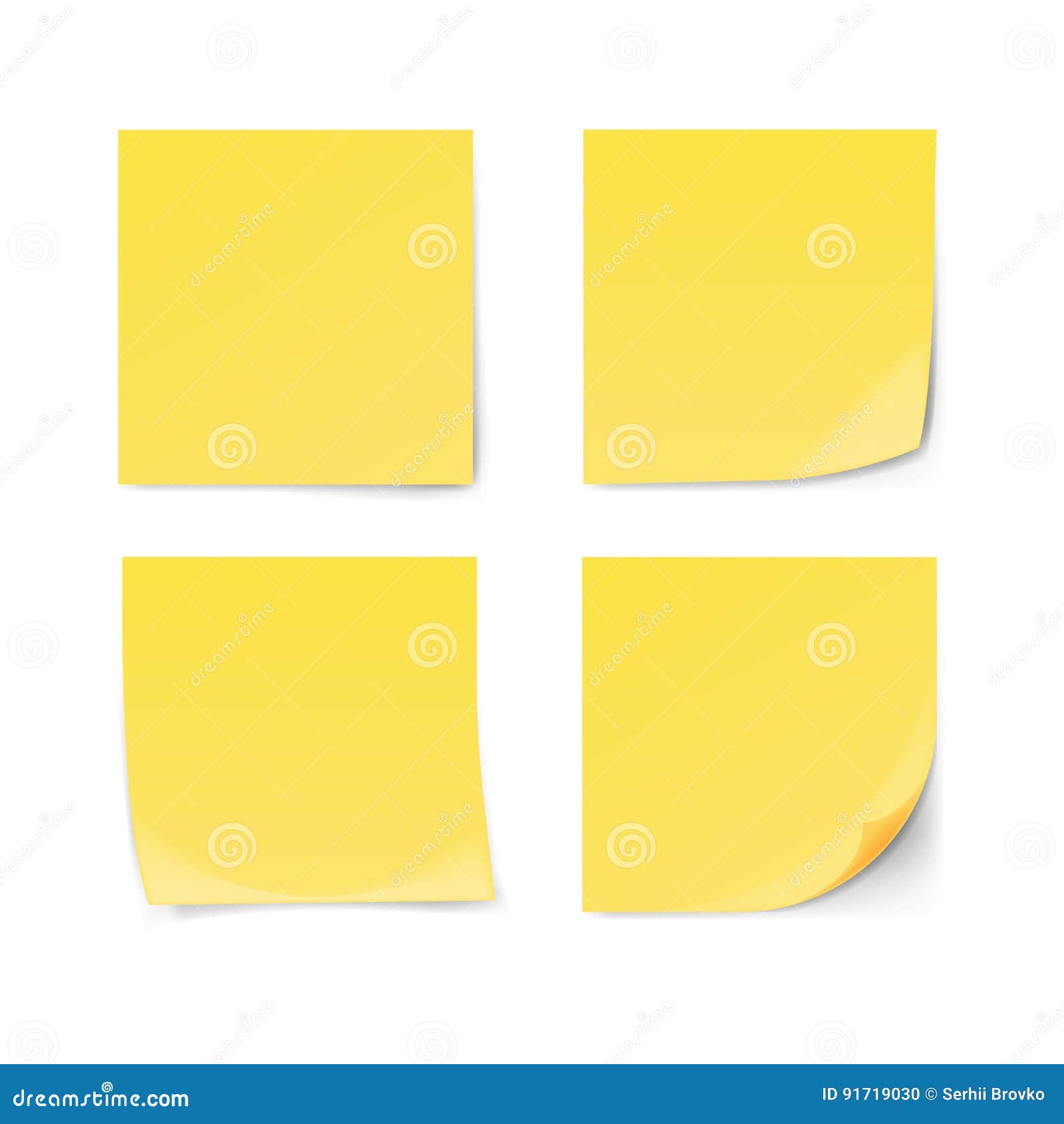 Post it Note Isolated on White Background. Stock Vector - Illustration ...