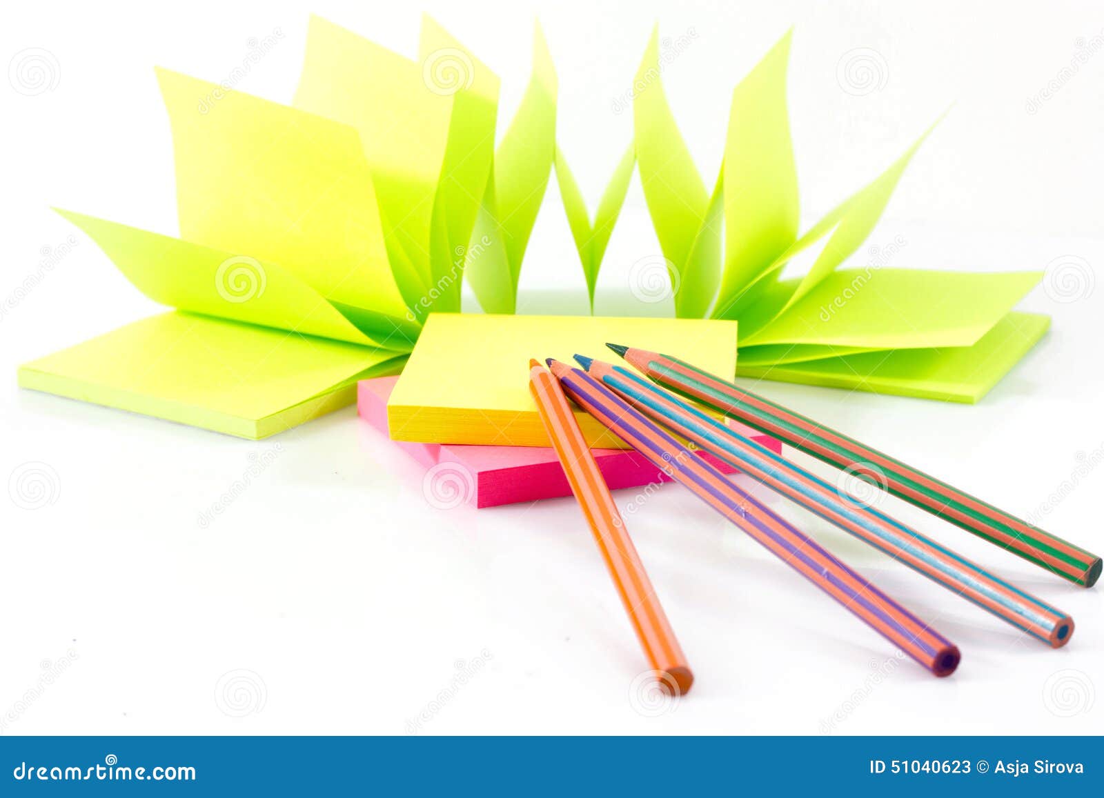 Post-it note paper stock image. Image of colors, yellow - 51040623