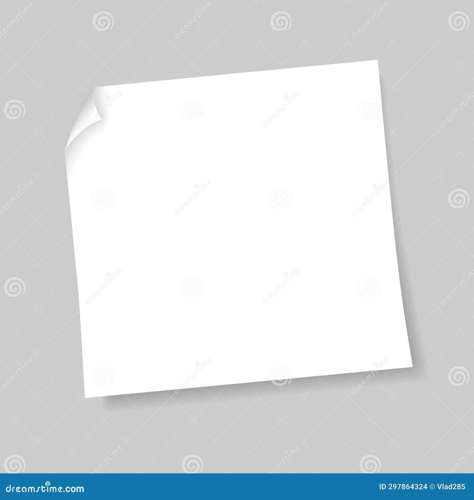 Post Note Paper Sheet Isolated on Gray Background. Stock Illustration ...