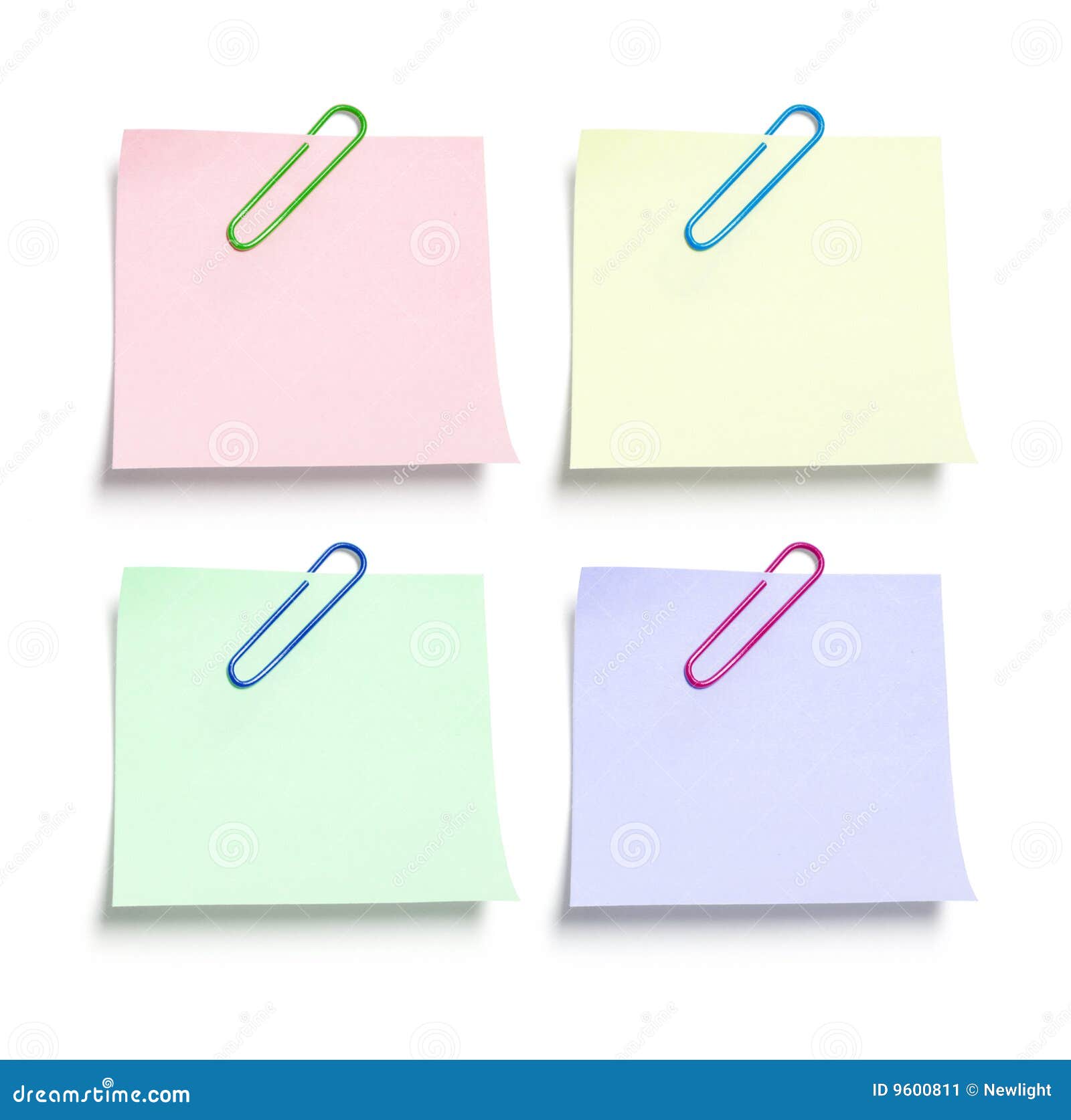 Post it Note Papers with Paperclips Stock Image - Image of stationery ...