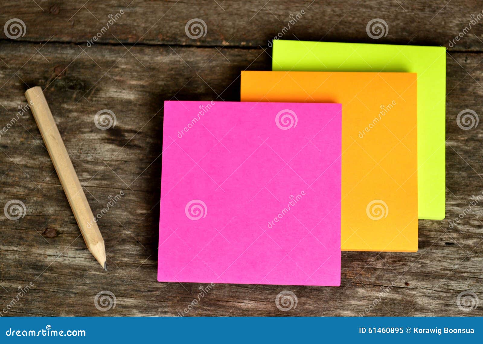 Post it note and pencil stock image. Image of business - 61460895
