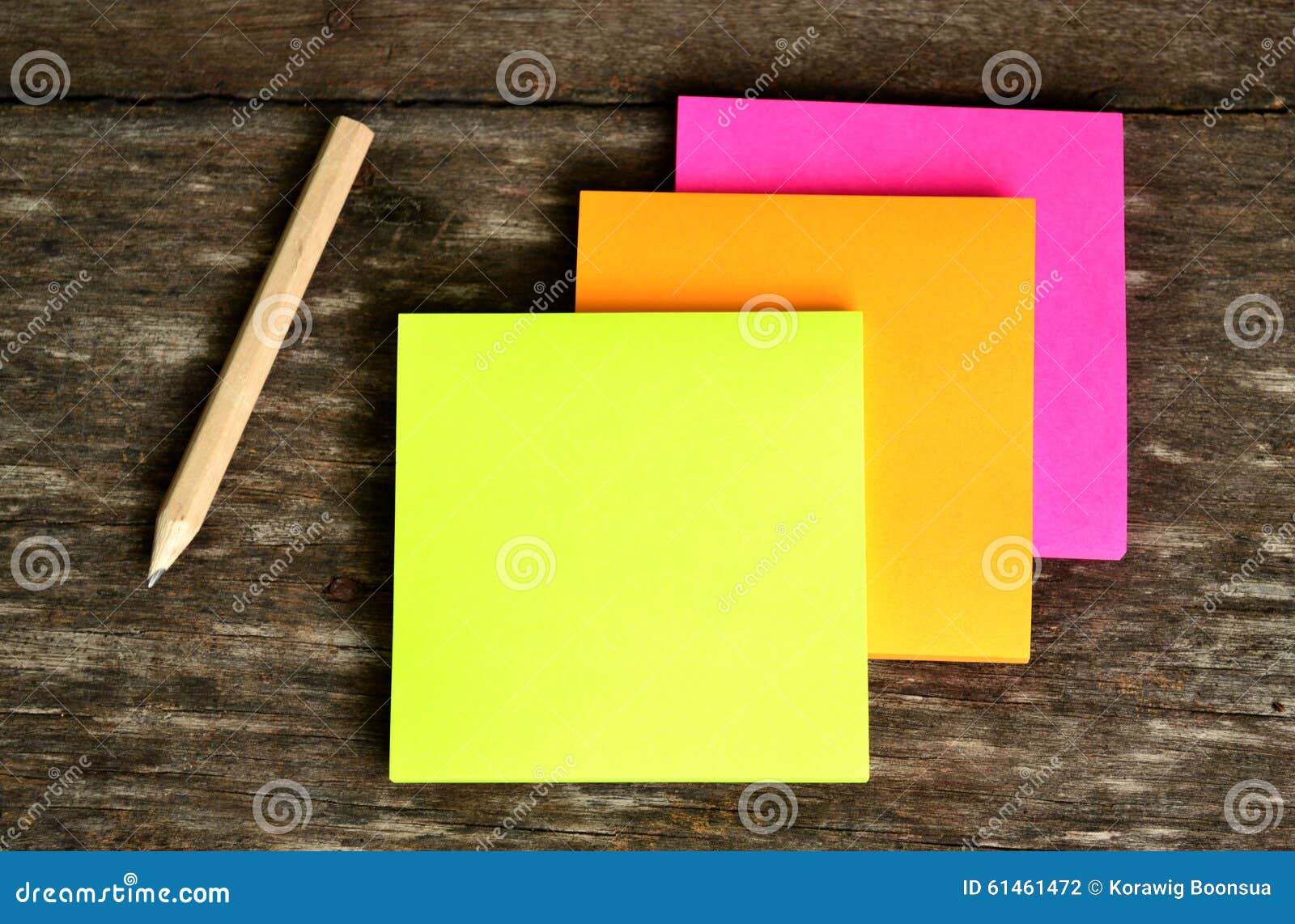 Post it note and pencil stock photo. Image of woods, paper - 61461472