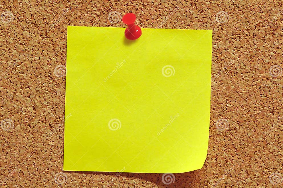 Post-it Note and Push Pin stock image. Image of message - 1149383