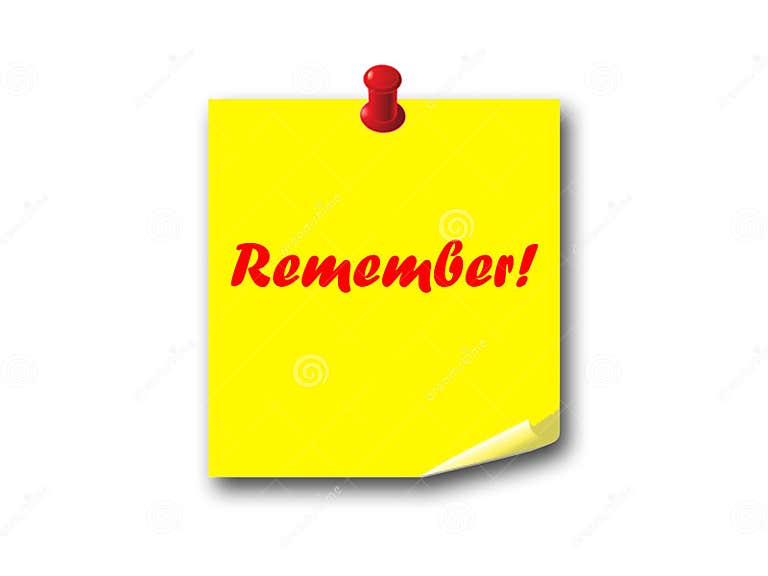 Post it note remember stock illustration. Illustration of hesitation ...