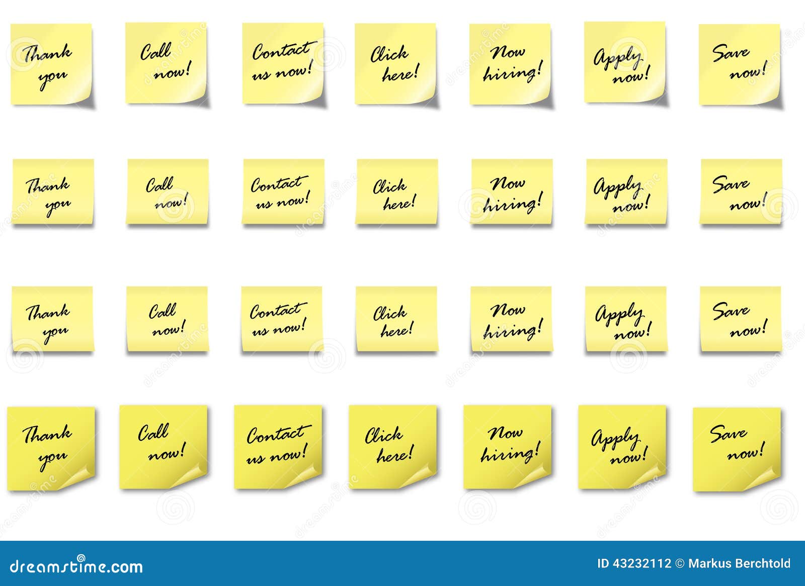 POST-it NOTE Set 4 with Text Stock Illustration - Illustration of blank ...