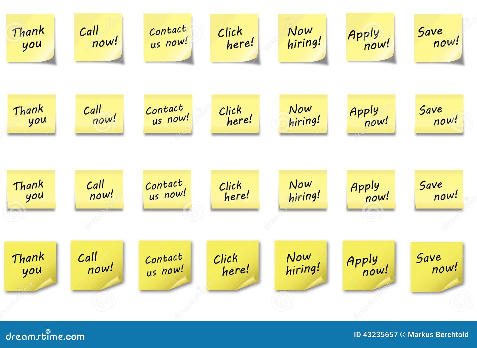 POST-it NOTE Set 4 with Text Stock Illustration - Illustration of light ...