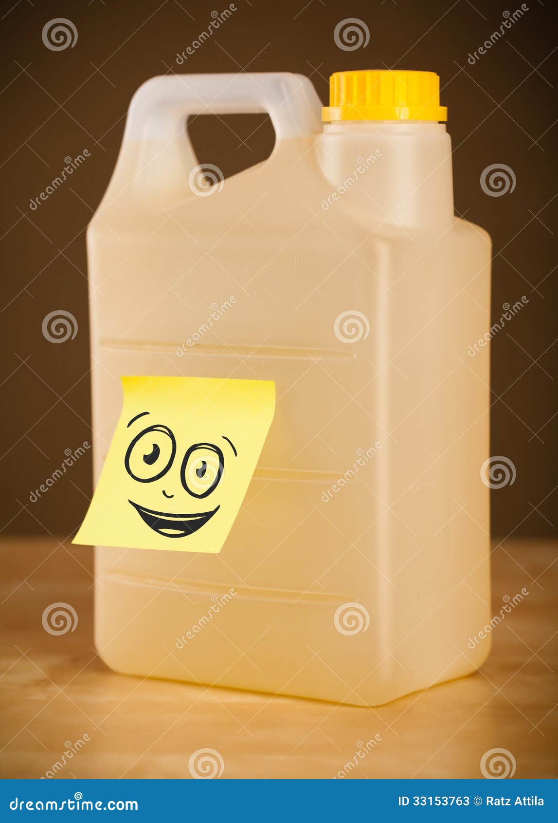 Post-it Note with Smiley Face Sticked on Gallon Stock Image - Image of ...