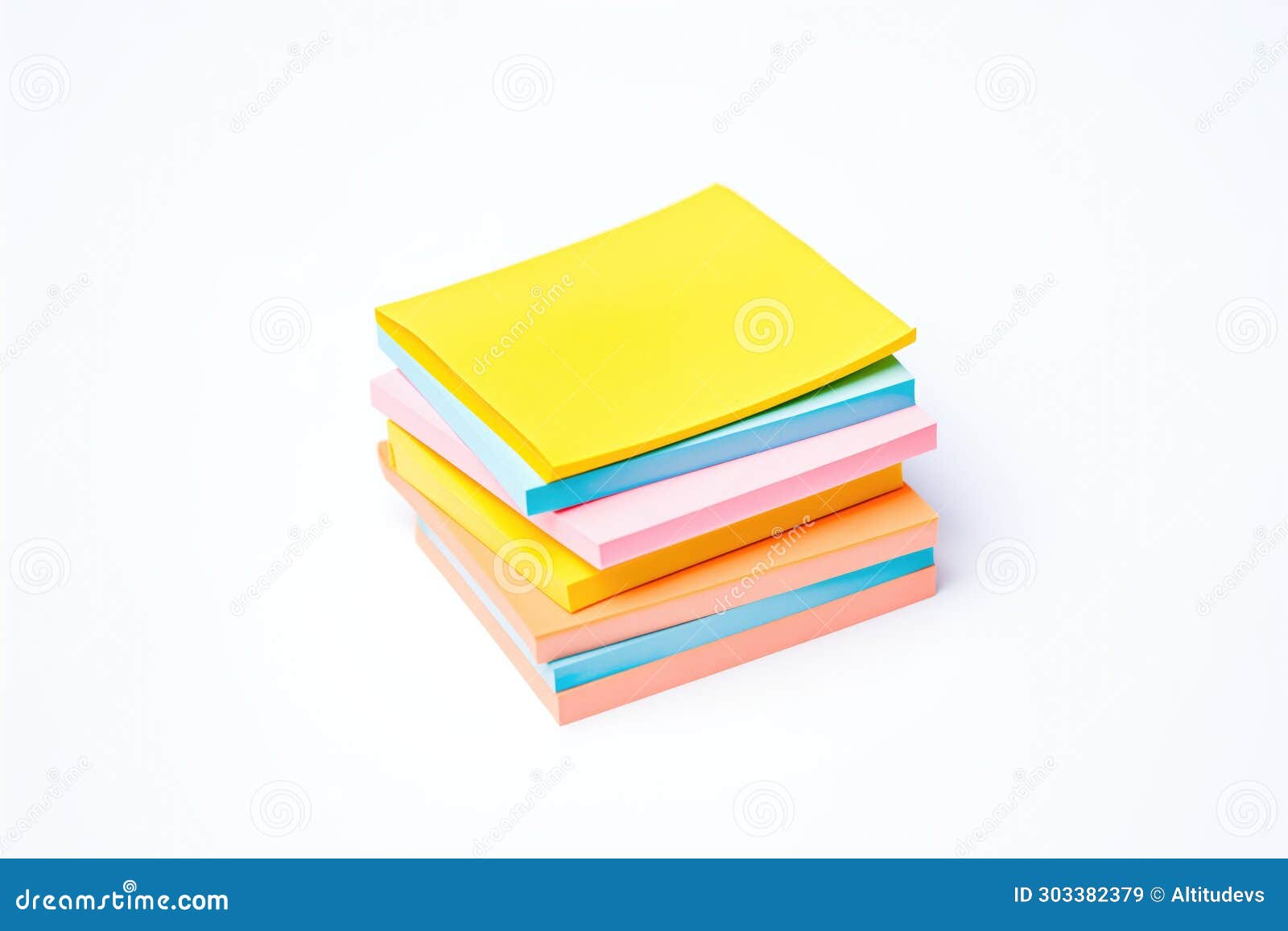 Post-it Note Stack Side View Stock Image - Image of colorful, office ...
