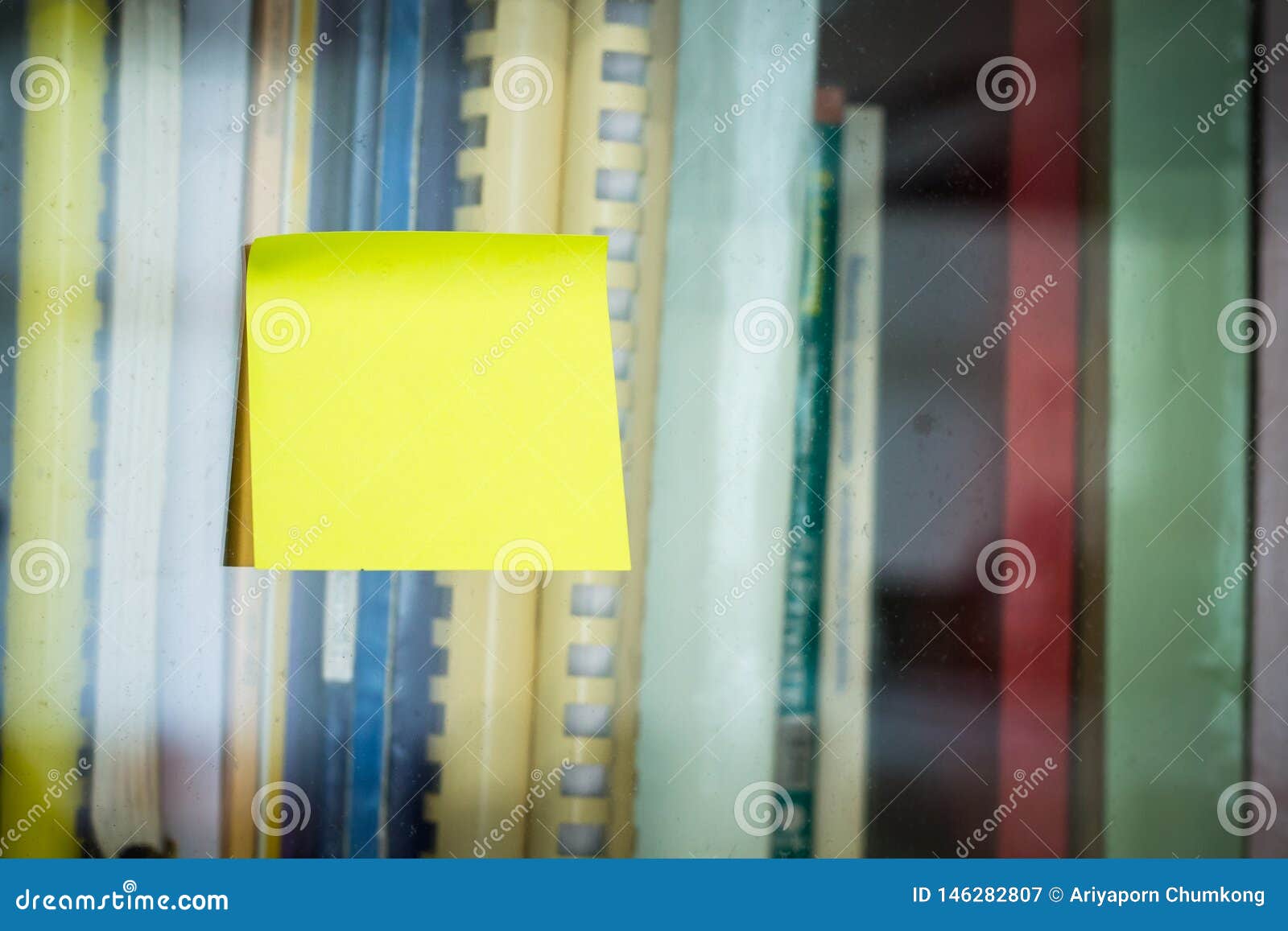 Post note stick stock image. Image of memo, bookcase - 146282807