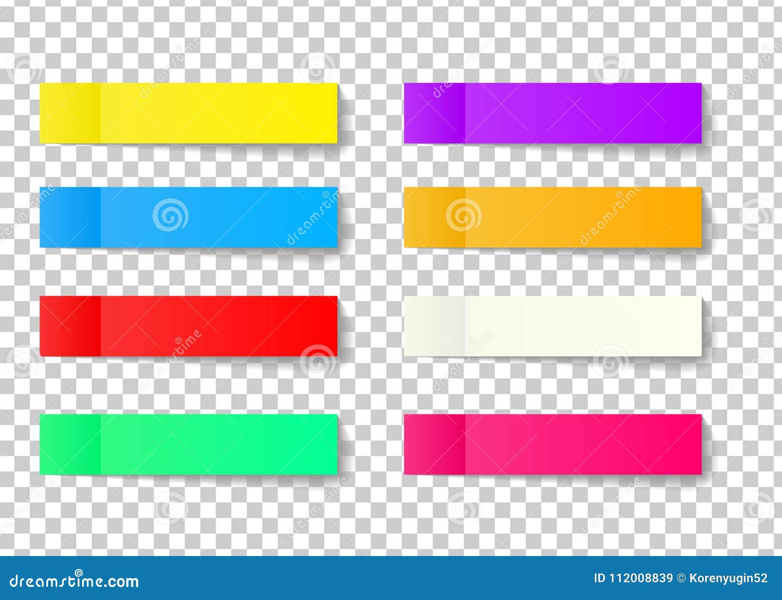 Post Note Sticker Set Isolated on Transparent Background. Paper Stock ...