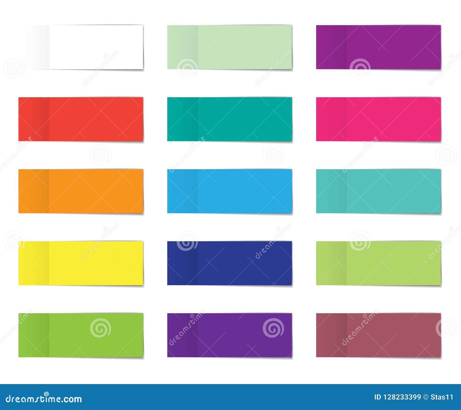 Post Note Sticker Set. Paper Sticky Tape with Shadow Stock Vector ...