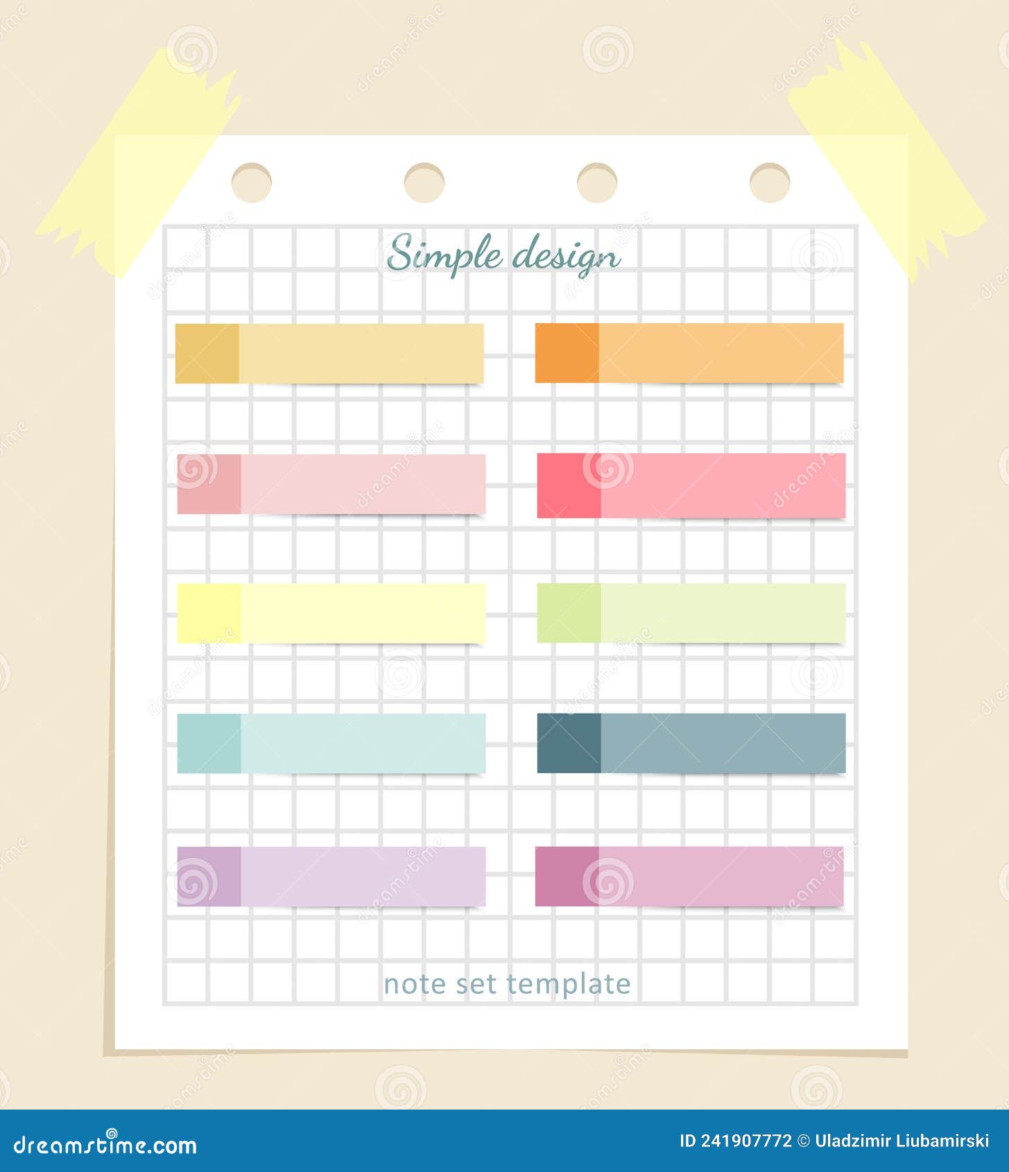 Post Note Stickers Isolated on a Paper Sheet on a Light Background ...