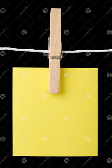 Post it note on a string stock image. Image of blank - 11436293