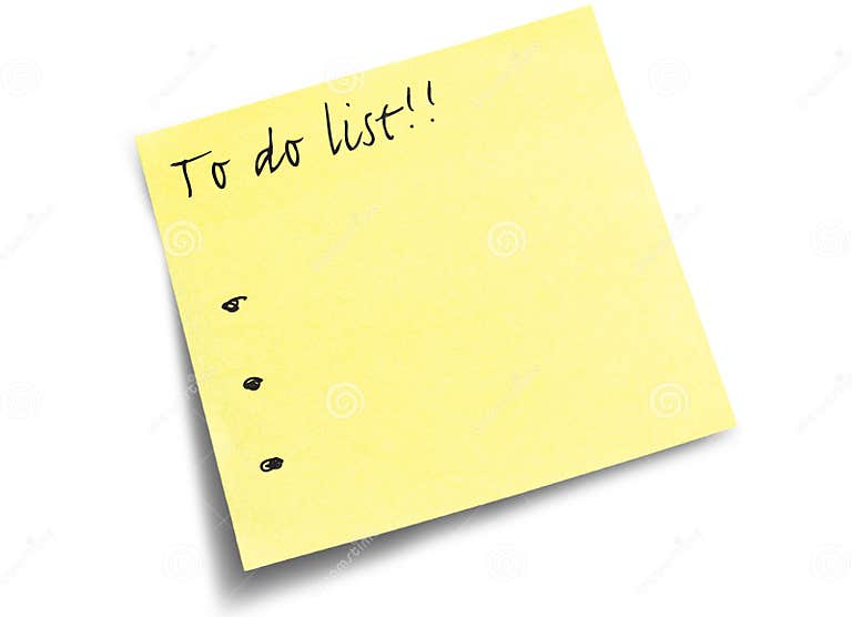 Post it Note - to do list stock photo. Image of report - 2011874