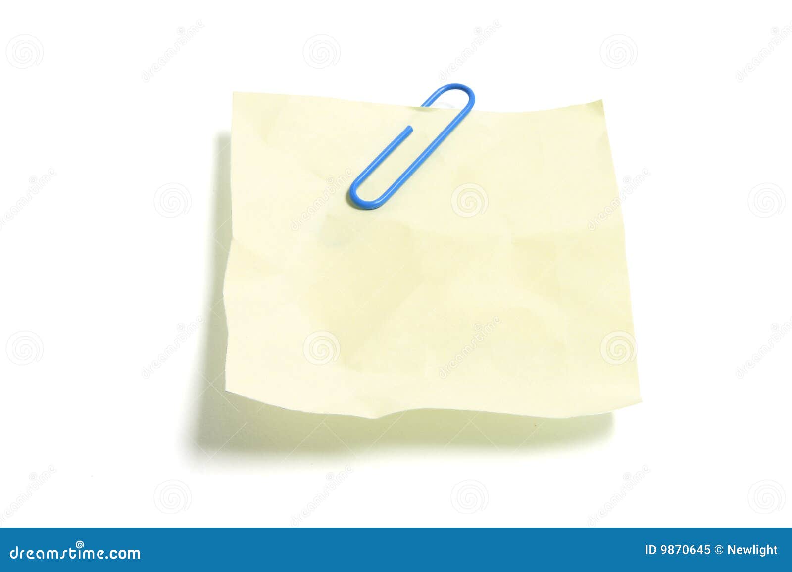 Post it Notepad Page with Paperclip Stock Image - Image of copyspace ...