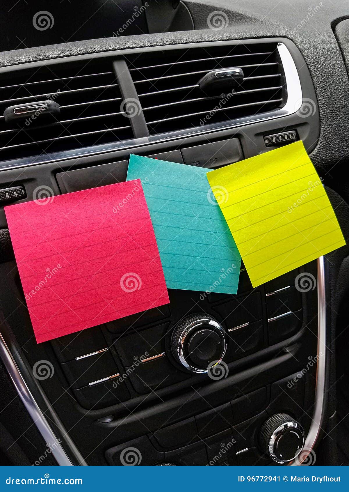 Post it Notes on Card Dashboard Stock Image - Image of aqua, sticky ...