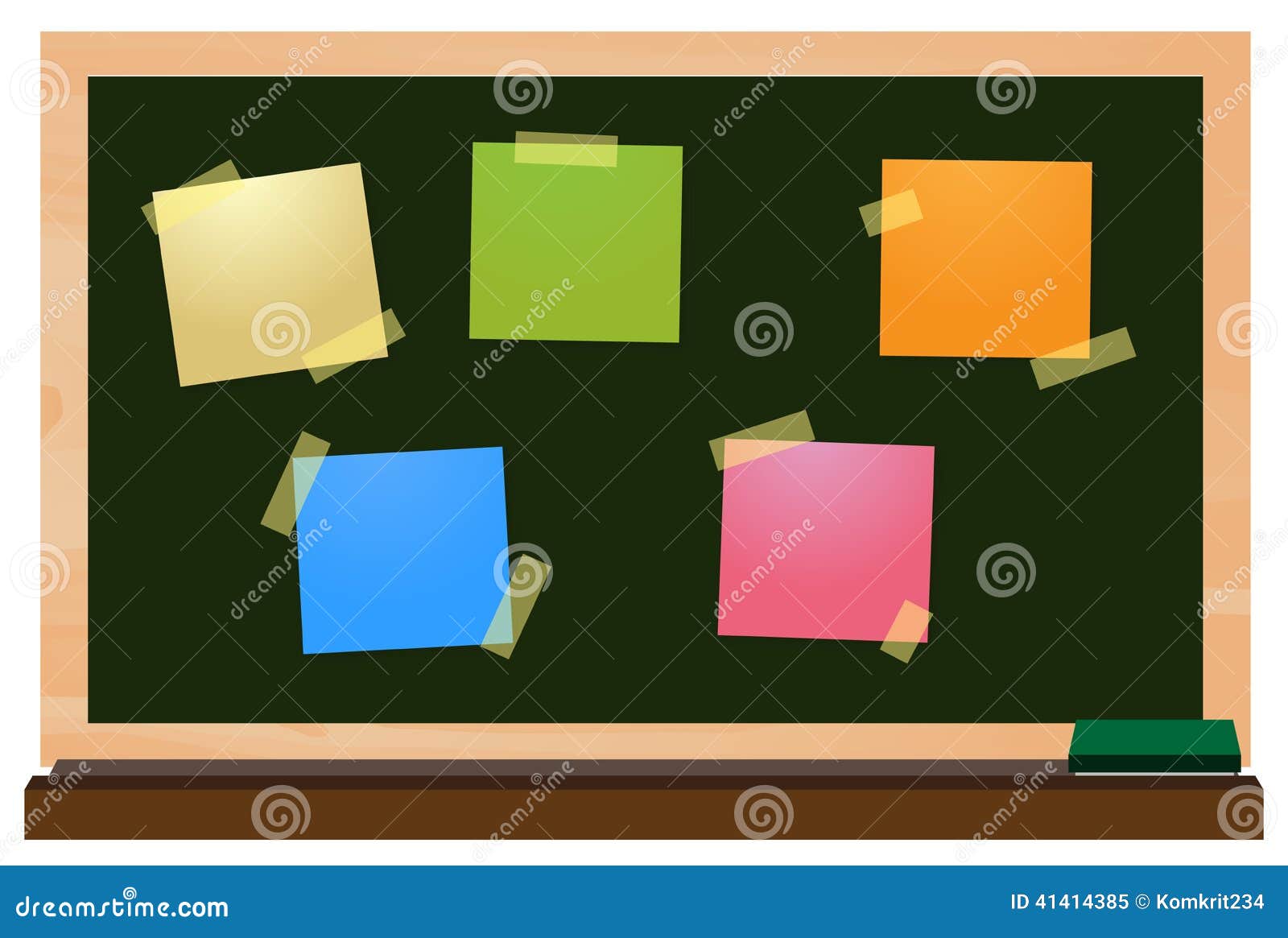 Post-it Notes Colorful on Chalkboard Stock Vector - Illustration of ...