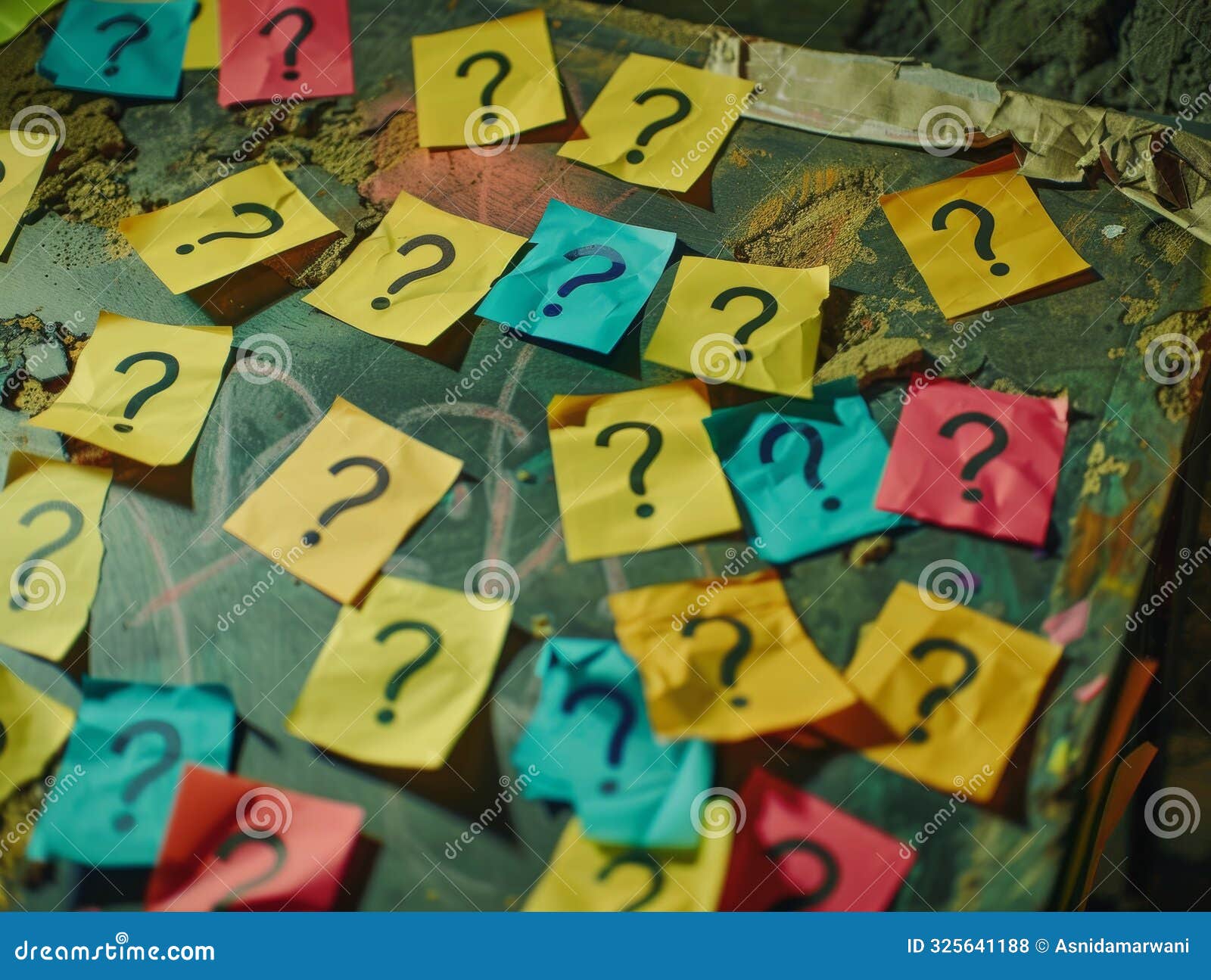 Post it Notes Covered in Question Marks, Perfect for Adding a Sense of ...