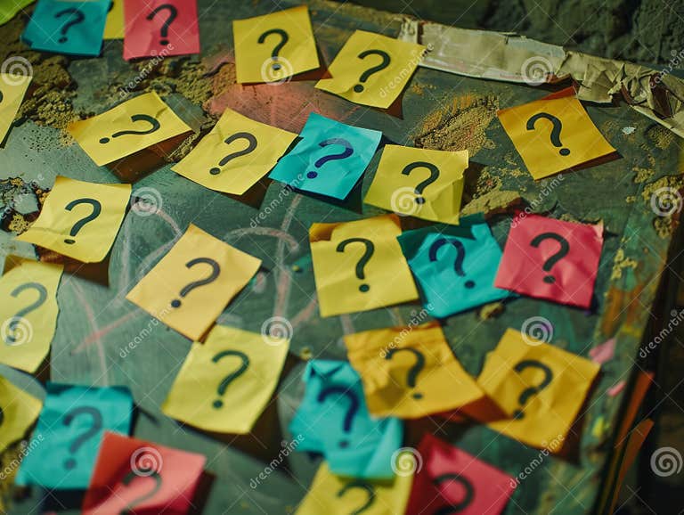 Post it Notes Covered in Question Marks, Perfect for Adding a Sense of ...
