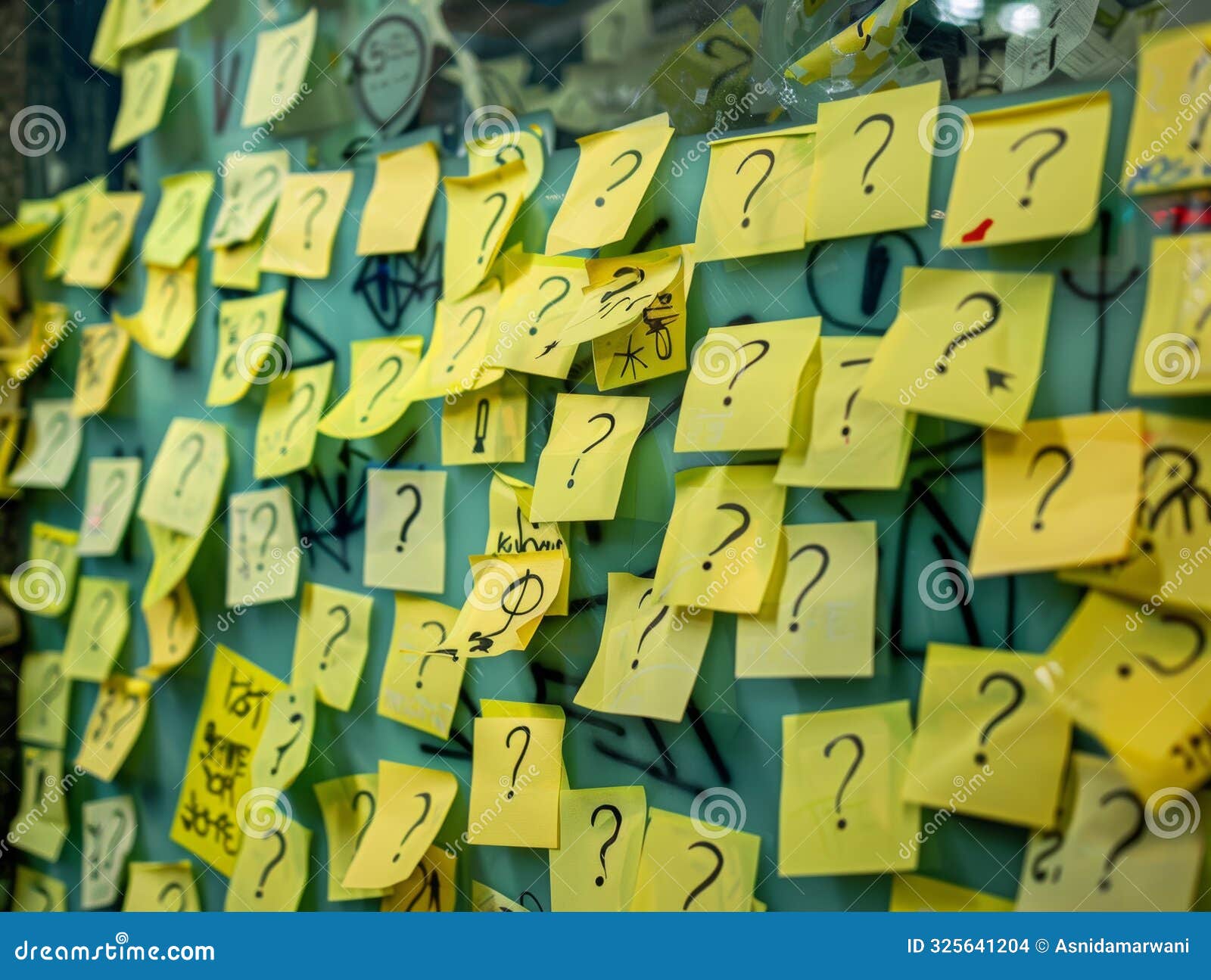 Post it Notes Covered in Question Marks, Perfect for Adding a Sense of ...