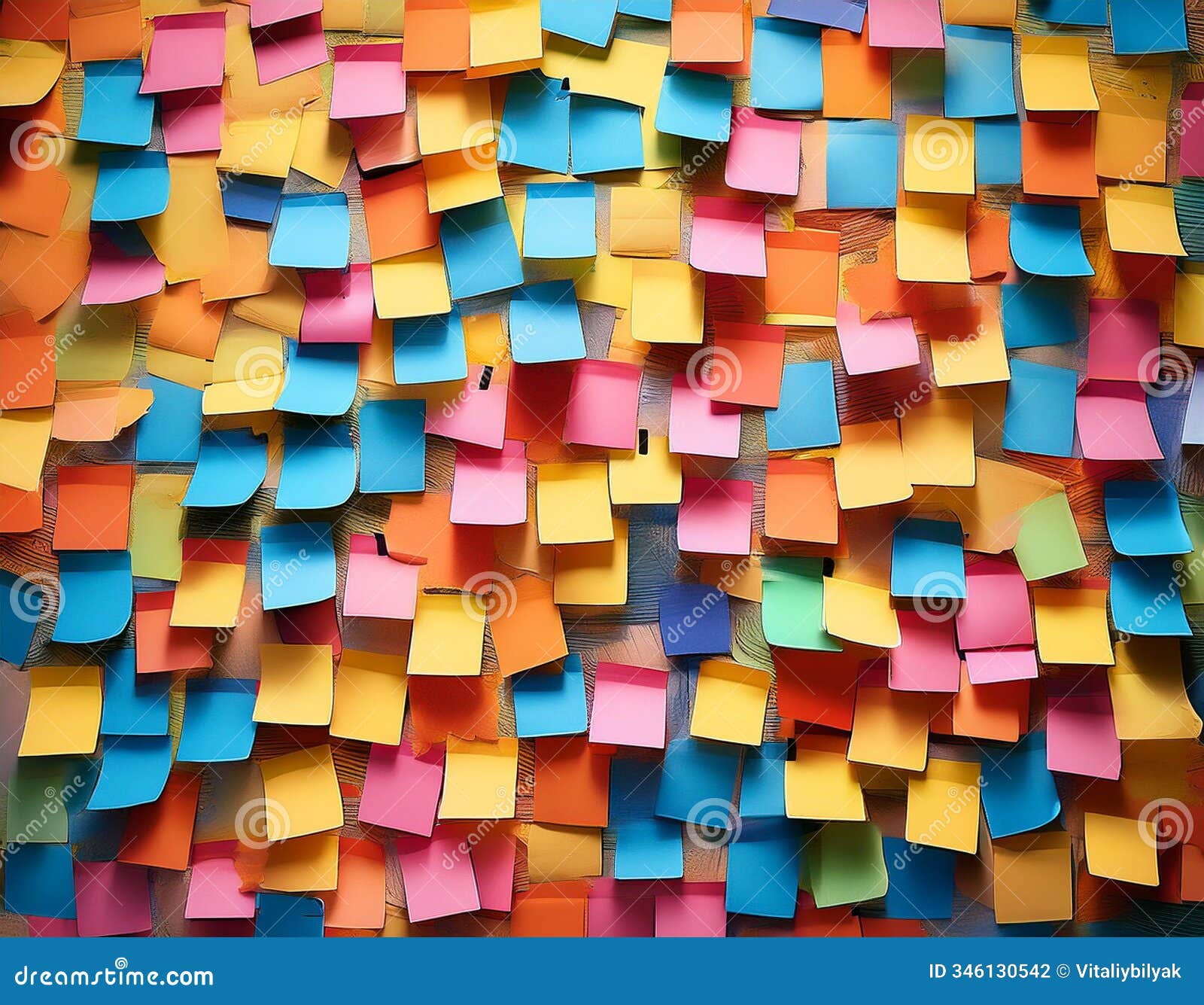 Post-it Notes Covering an Entire Wall As a Symbol of Task Overload ...