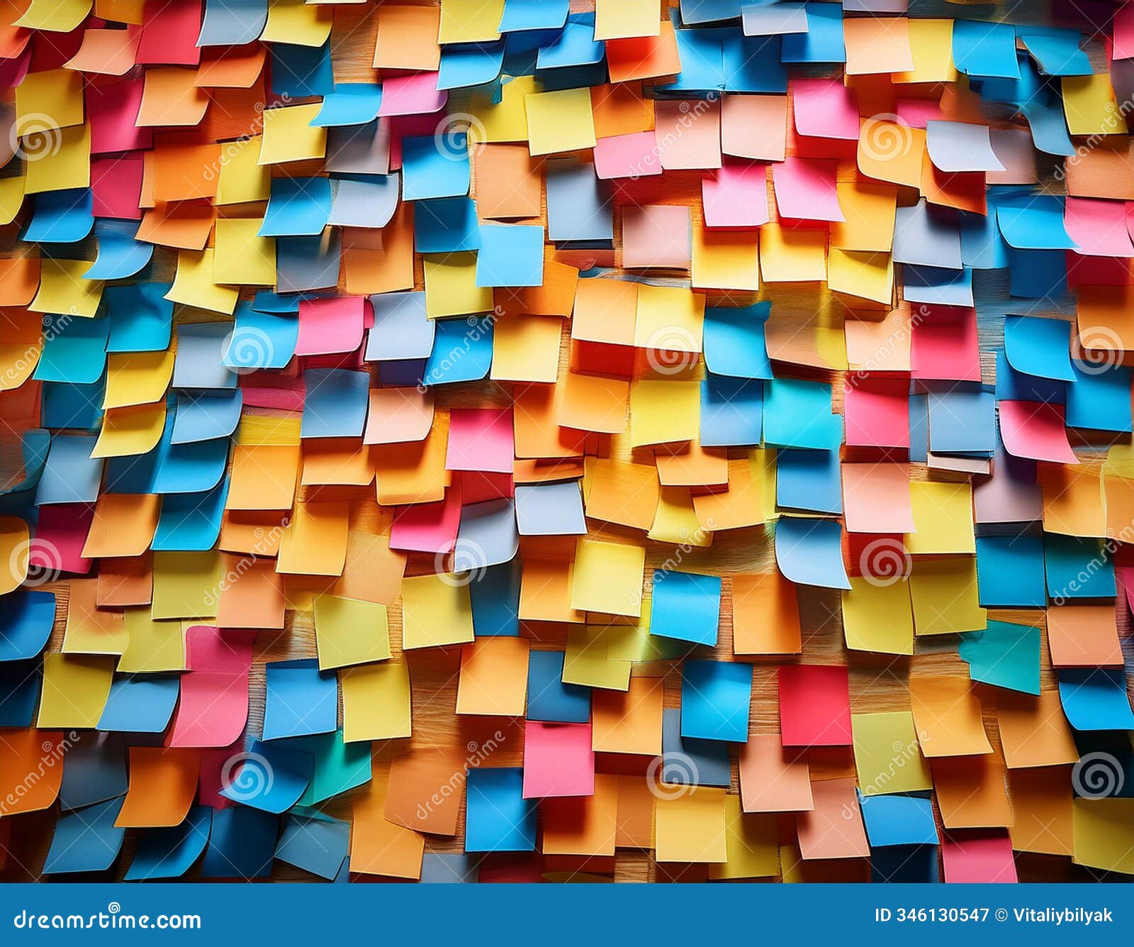 Post-it Notes Covering an Entire Wall As a Symbol of Task Overload ...