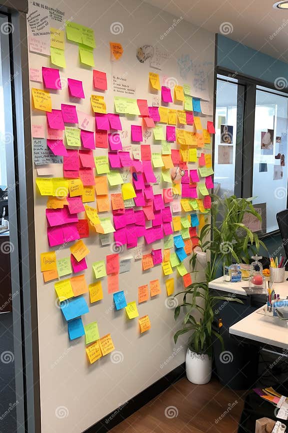Post-it Notes with Creative Brainstorming Ideas on a Whiteboard Stock ...