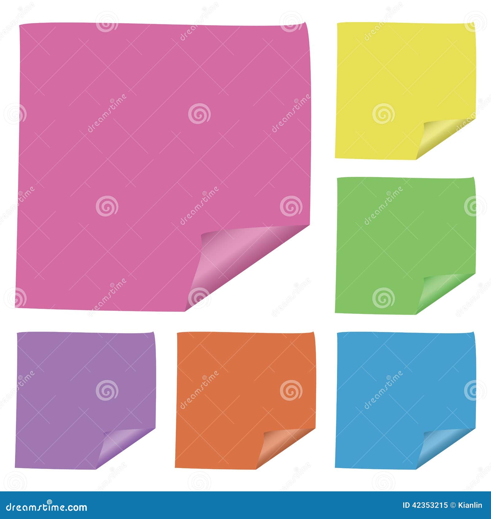 Post-it notes stock vector. Illustration of orange, drawing - 42353215