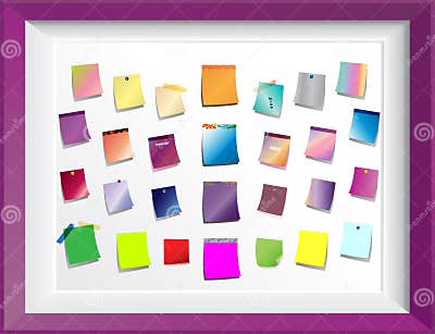 Post it Notes Sticker on Frame Stock Vector - Illustration of email ...