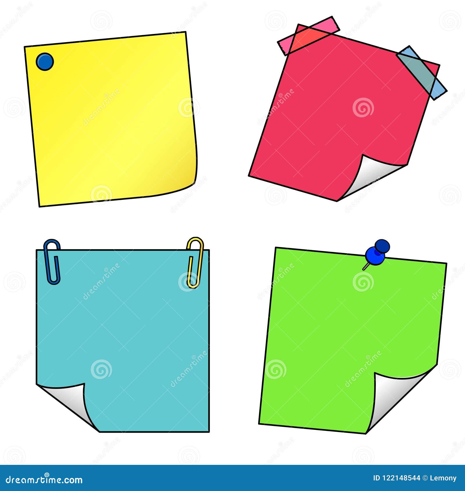 Post it Notes Icons Vector Set Stock Vector - Illustration of mail ...