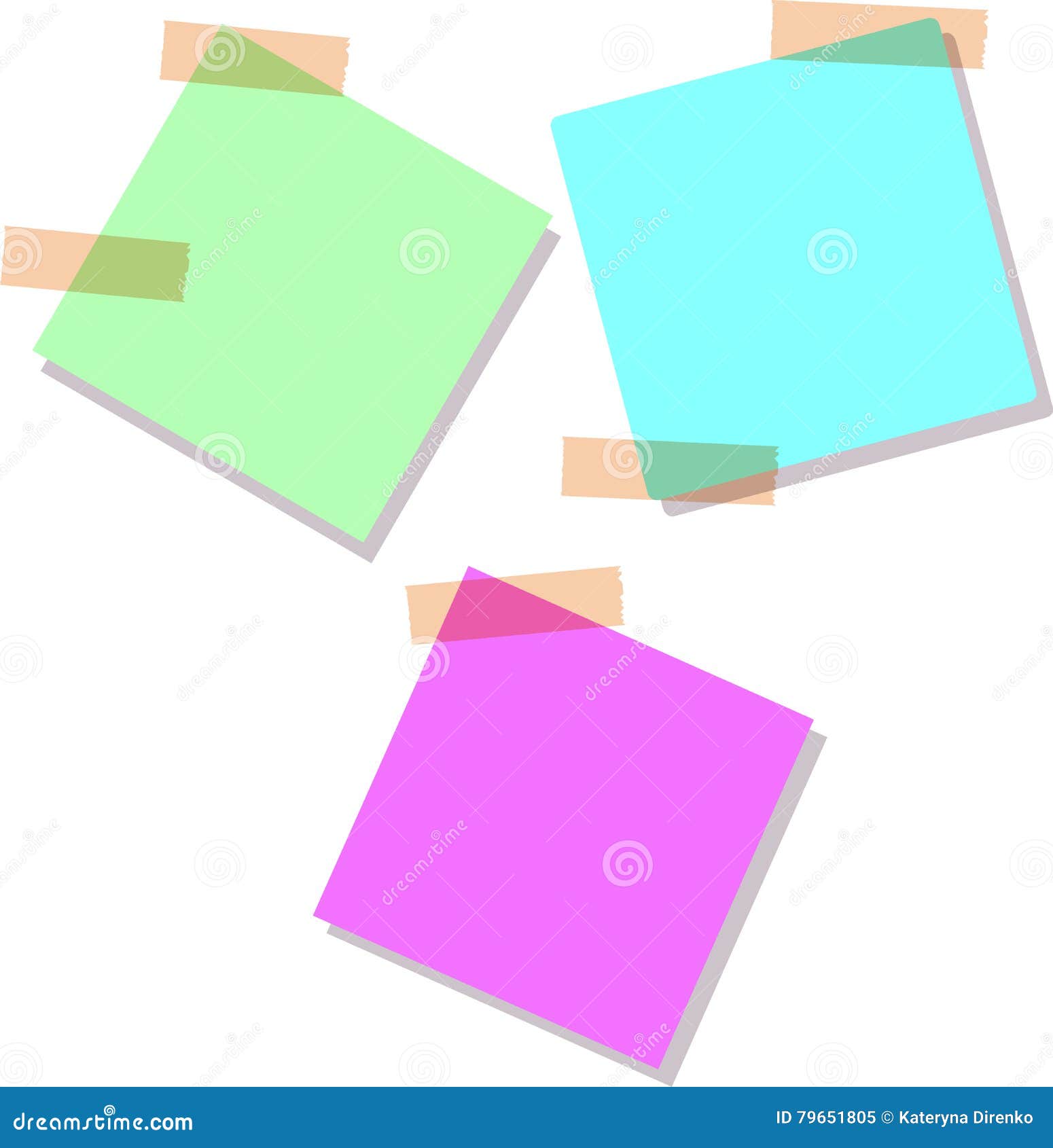Post it Notes Isolated on White Background. Stock Vector - Illustration ...