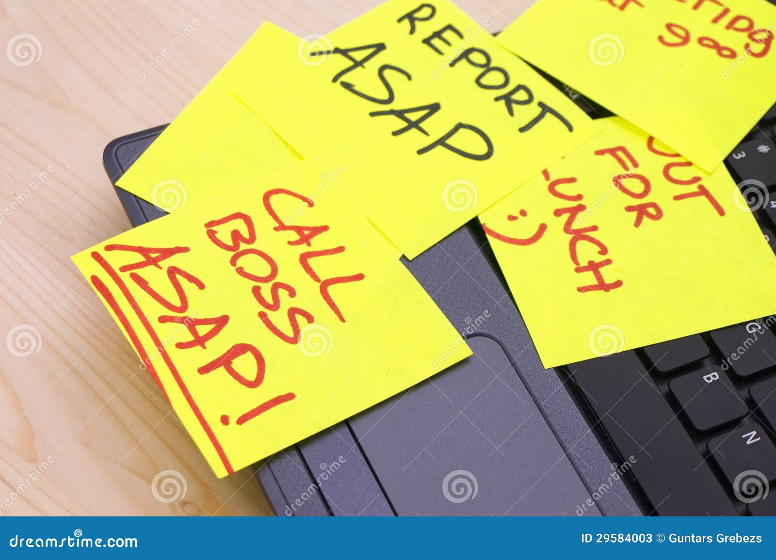 Post it Notes on a Laptop PC Stock Image - Image of office, studio ...