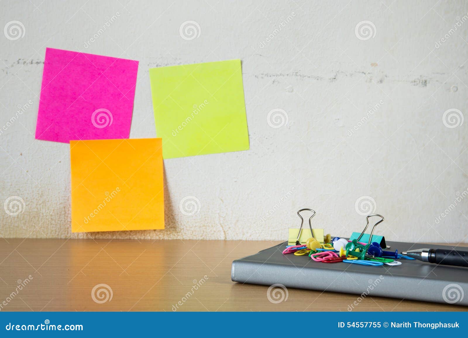 Post it Notes and Pin and Stationery Stock Image - Image of supply ...