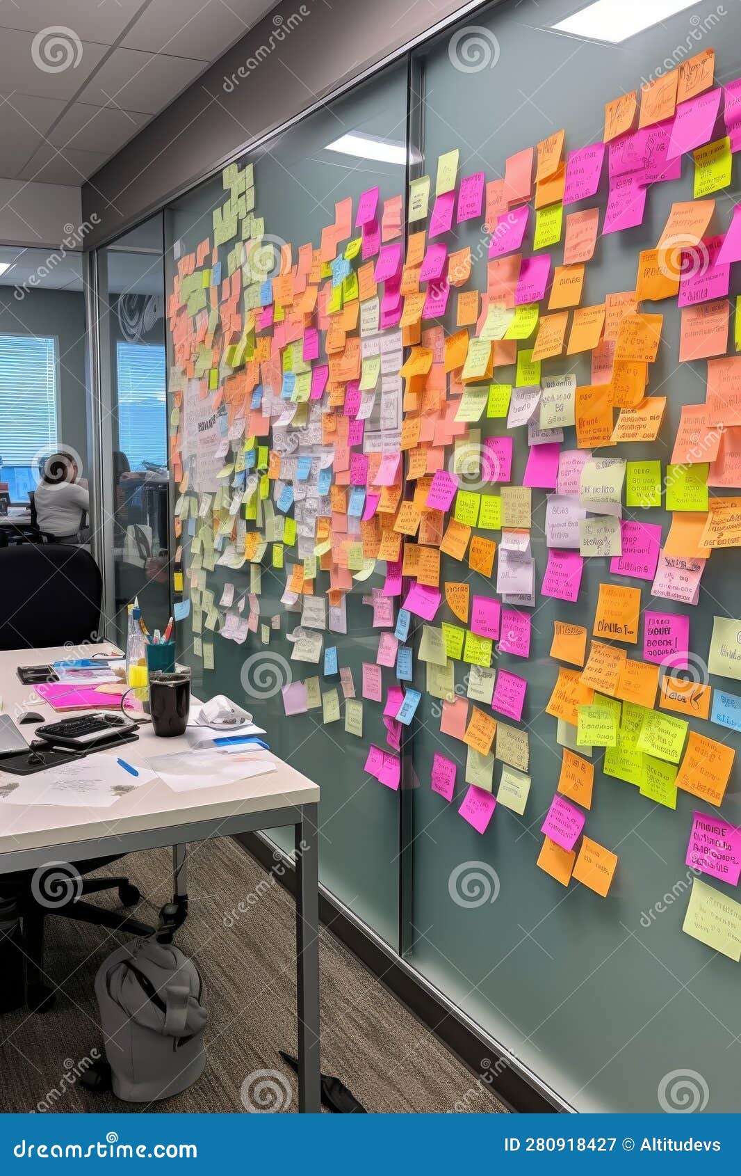 Post-it Notes on a Whiteboard with Brainstorm Ideas Stock Illustration ...