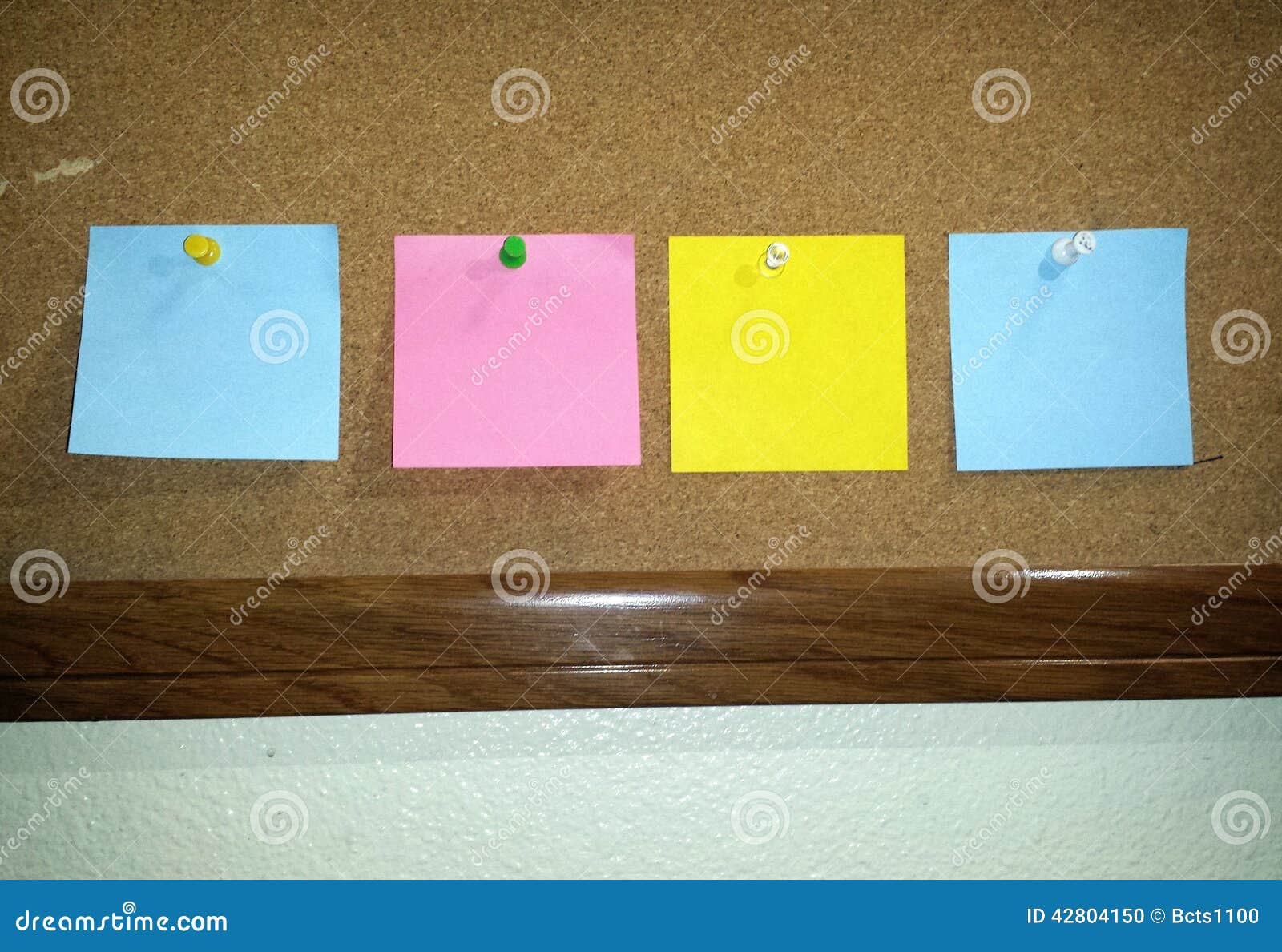 Post - it notes at work stock photo. Image of empty, blue - 42804150