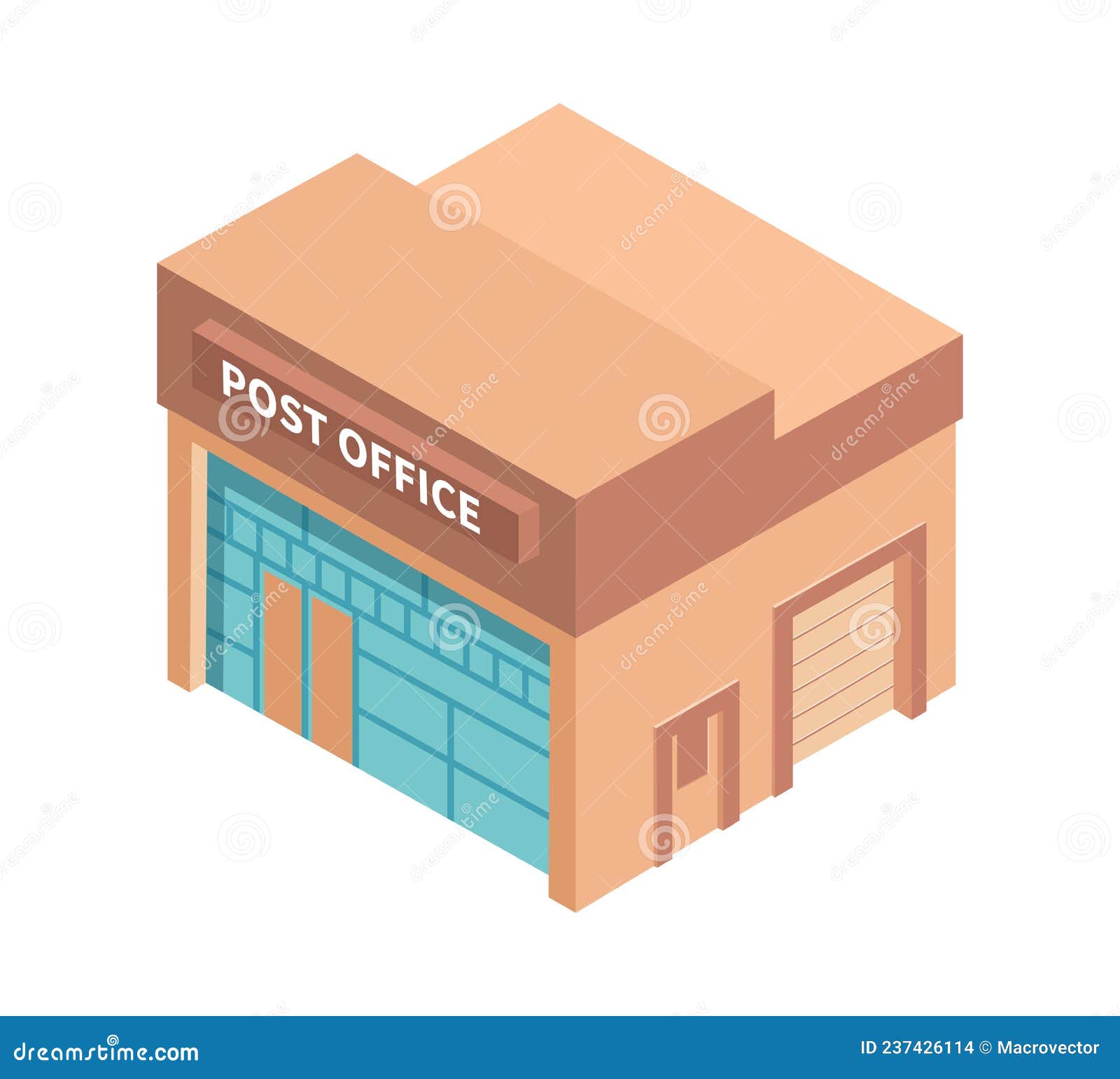 Post Office Building Composition Stock Vector - Illustration of realty ...